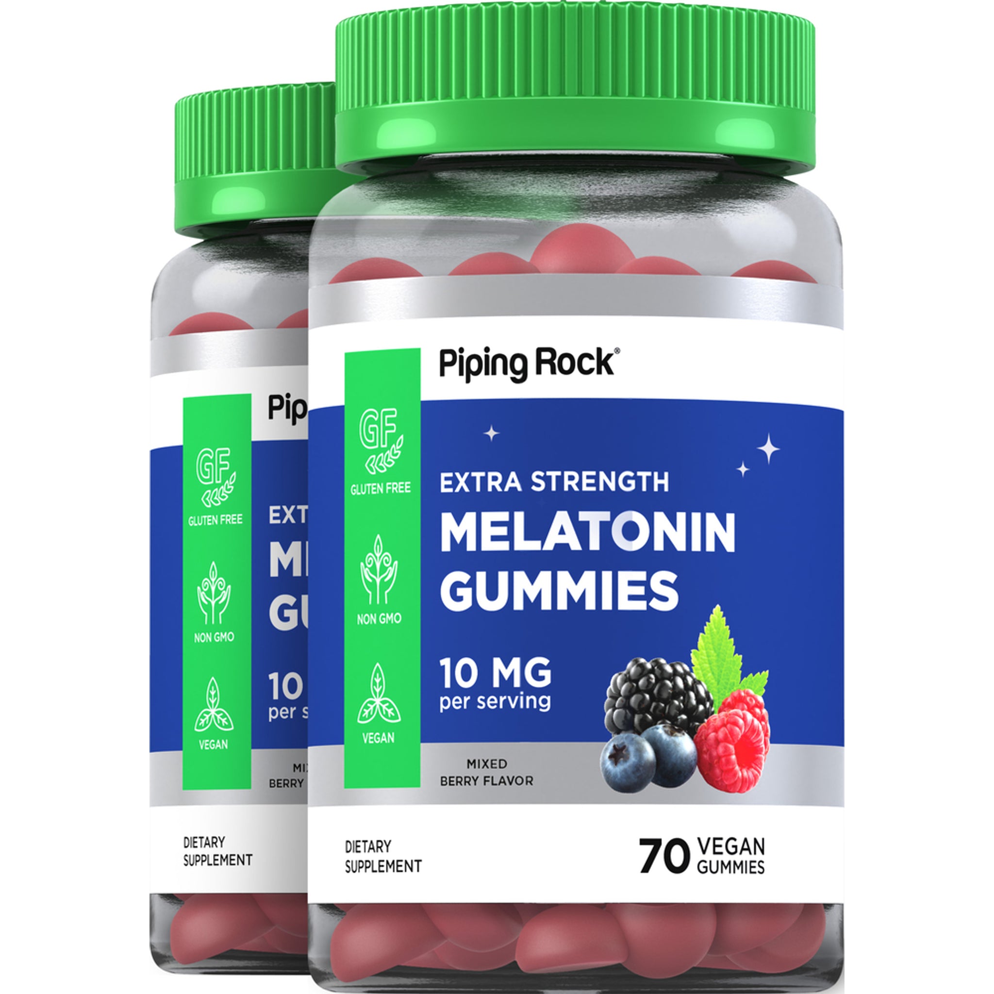 Melatonin (Delicious Mixed Berry), 10 mg (per serving), 70 Vegan ...